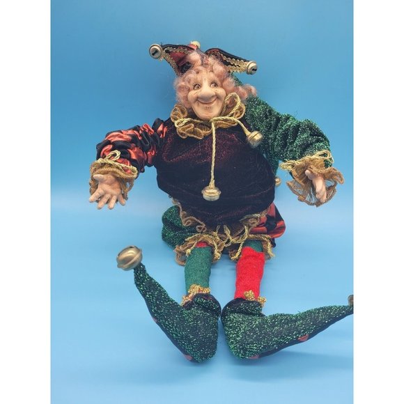Unbranded | Holiday | Vintage Christmas Elf Jester Ornament Shelf ...